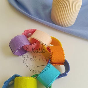 Rainbow Felt Snap Chain, Montessori Toys, Montessori Buttoning, Snap ...
