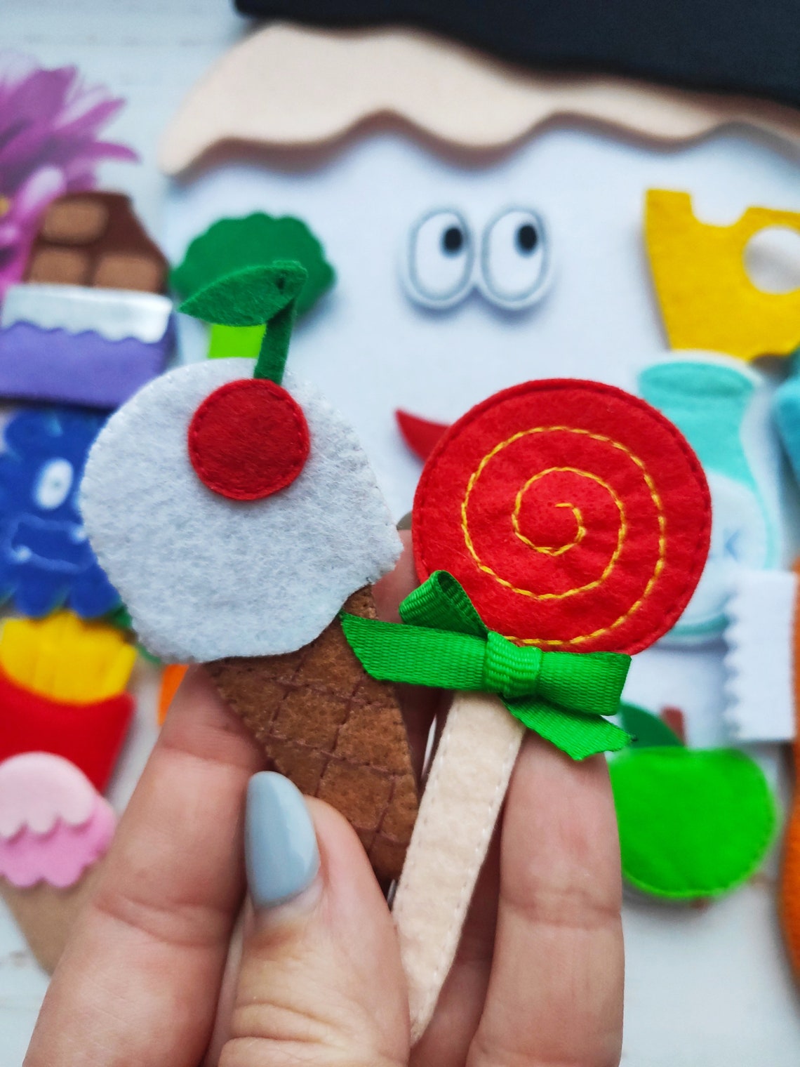 Felt Game clean Tooth. Felt Happy Tooth and Sad | Etsy