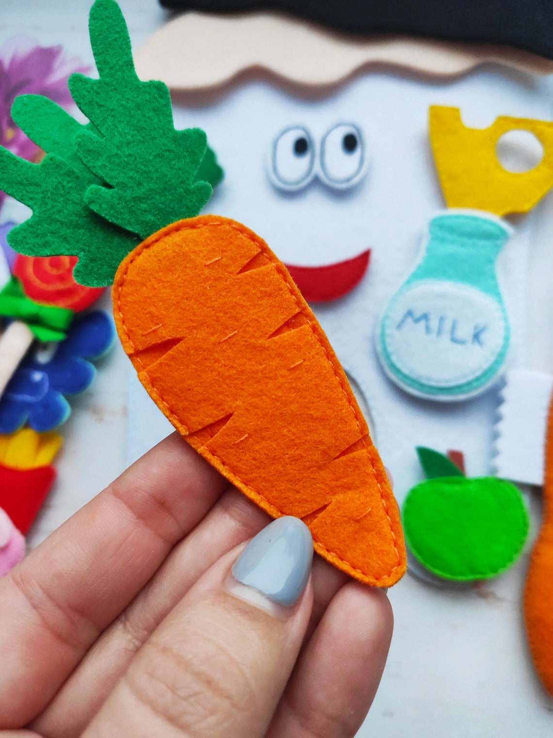 Felt Game clean Tooth. Felt Happy Tooth and Sad Tooth. Tooth Brushing ...