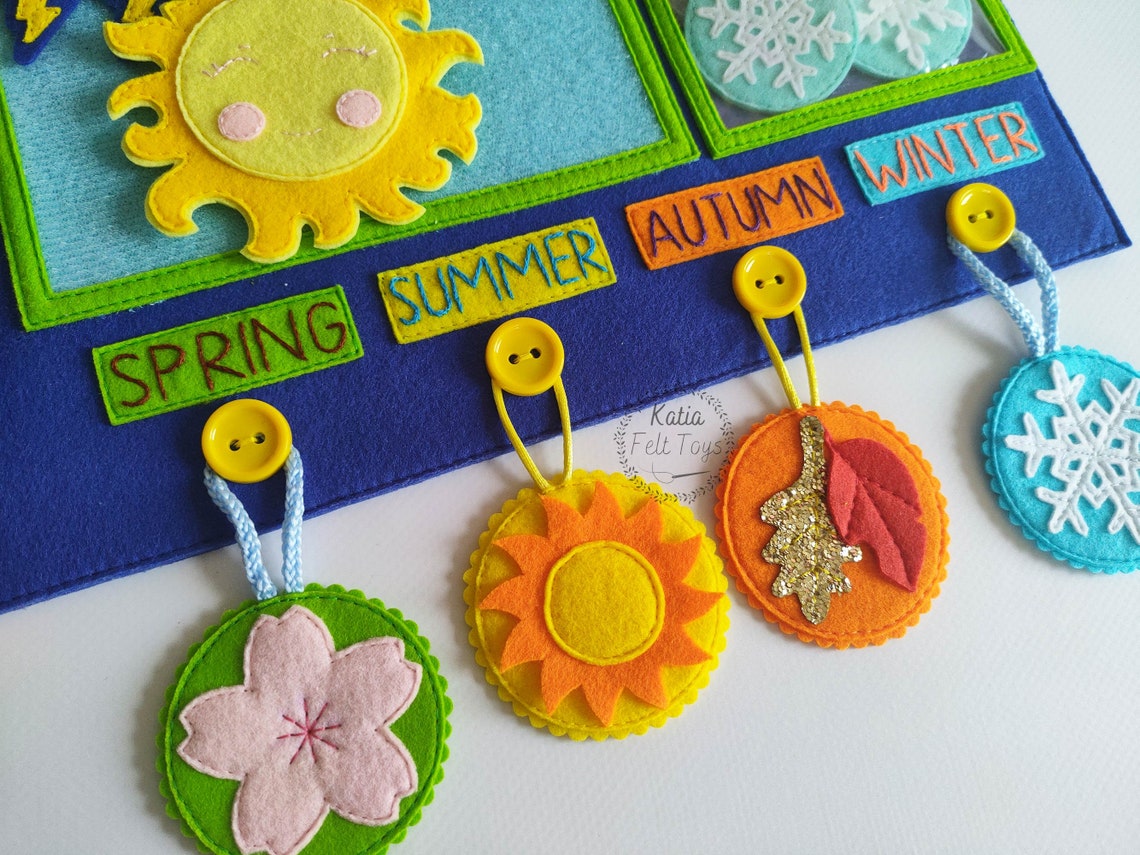 Felt Weather Calendar Weather Station Homeschooling - Etsy
