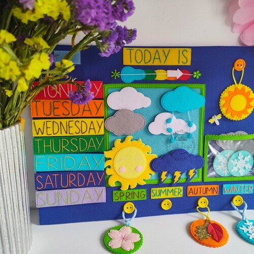 Embroidered Felt Weather Board - Etsy