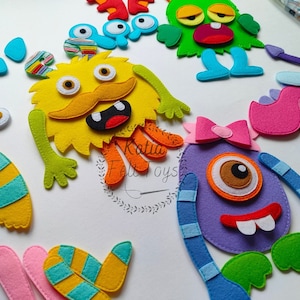 Create Faces and Feelings for Monsters velcro Details. Kids Craft ...
