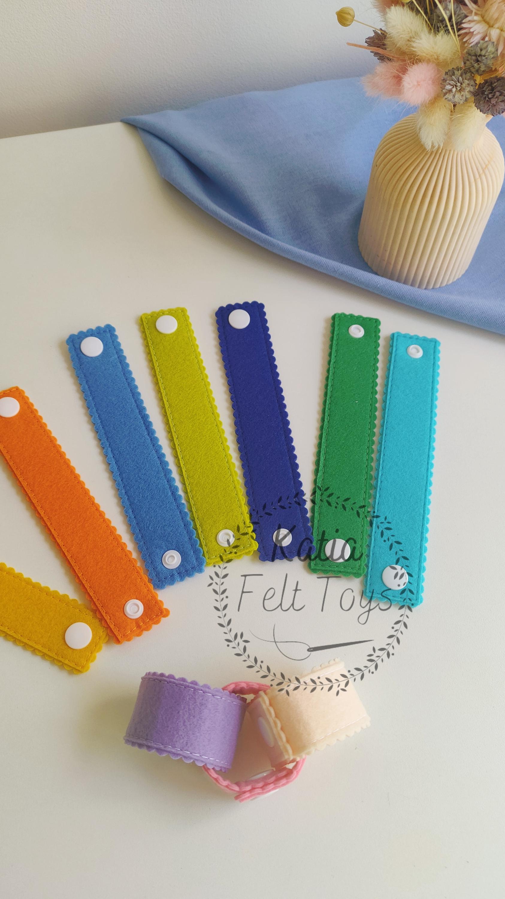 Rainbow Felt Snap Chain, Montessori Toys, Montessori Buttoning, Snap ...