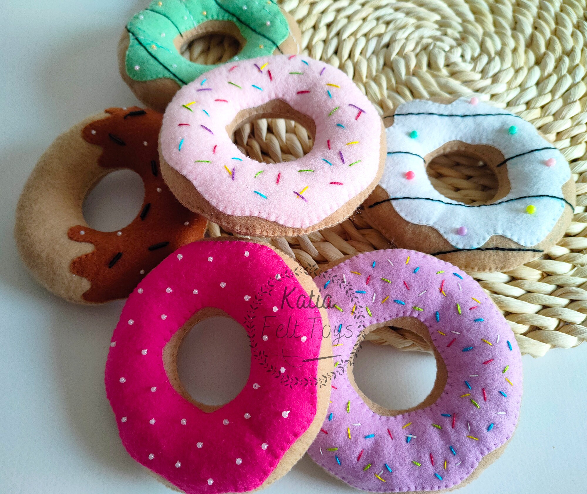 Felt Donuts Safe and Engaging Felt Food for Kids play Donut, Doll Food ...