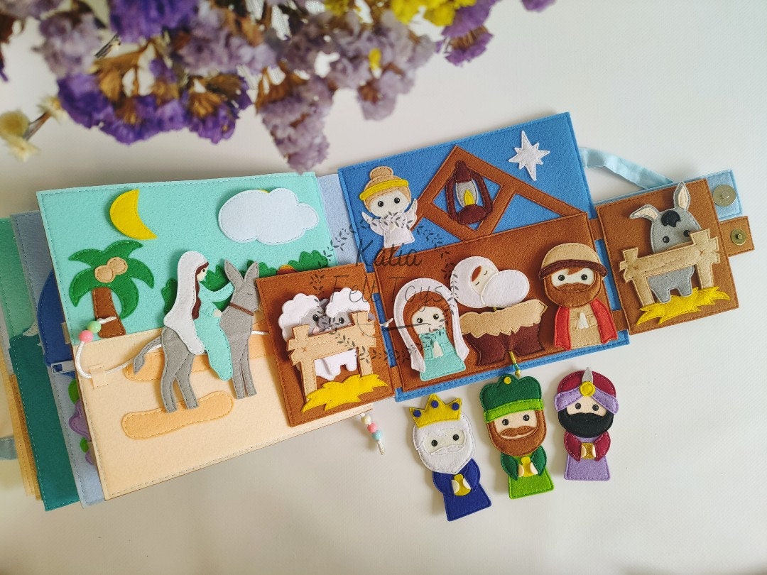 BIBLE STORIES Quiet Book, Felt NATIVITY Playset, Church Kids Activities ...