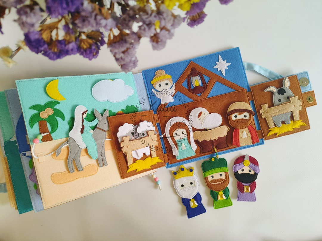 BIBLE STORIES Quiet Book, Felt NATIVITY Playset, Church Kids Activities ...