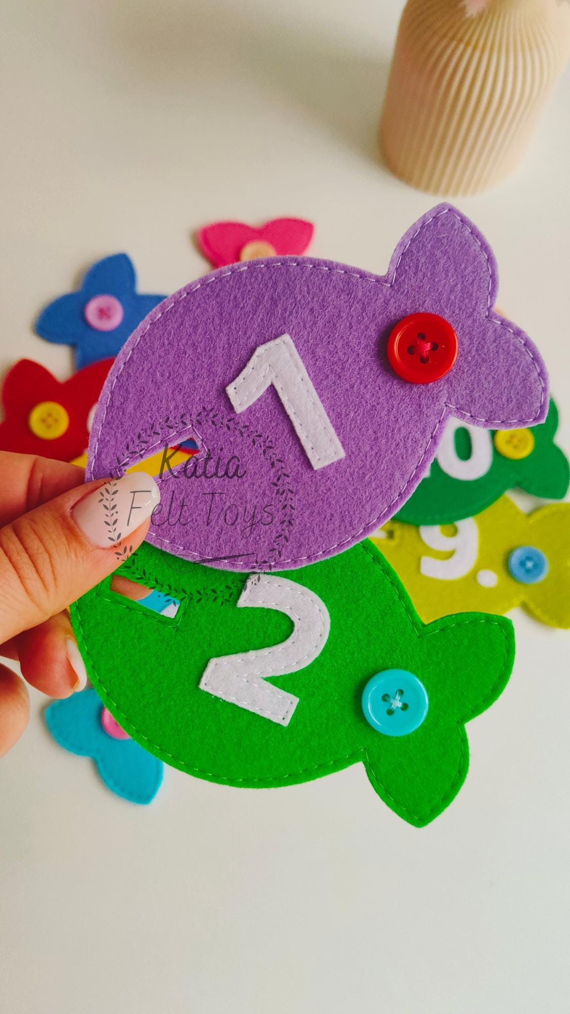 Rainbow Numbers Game, Counting Toy, Traveling Activity, Buttoning ...