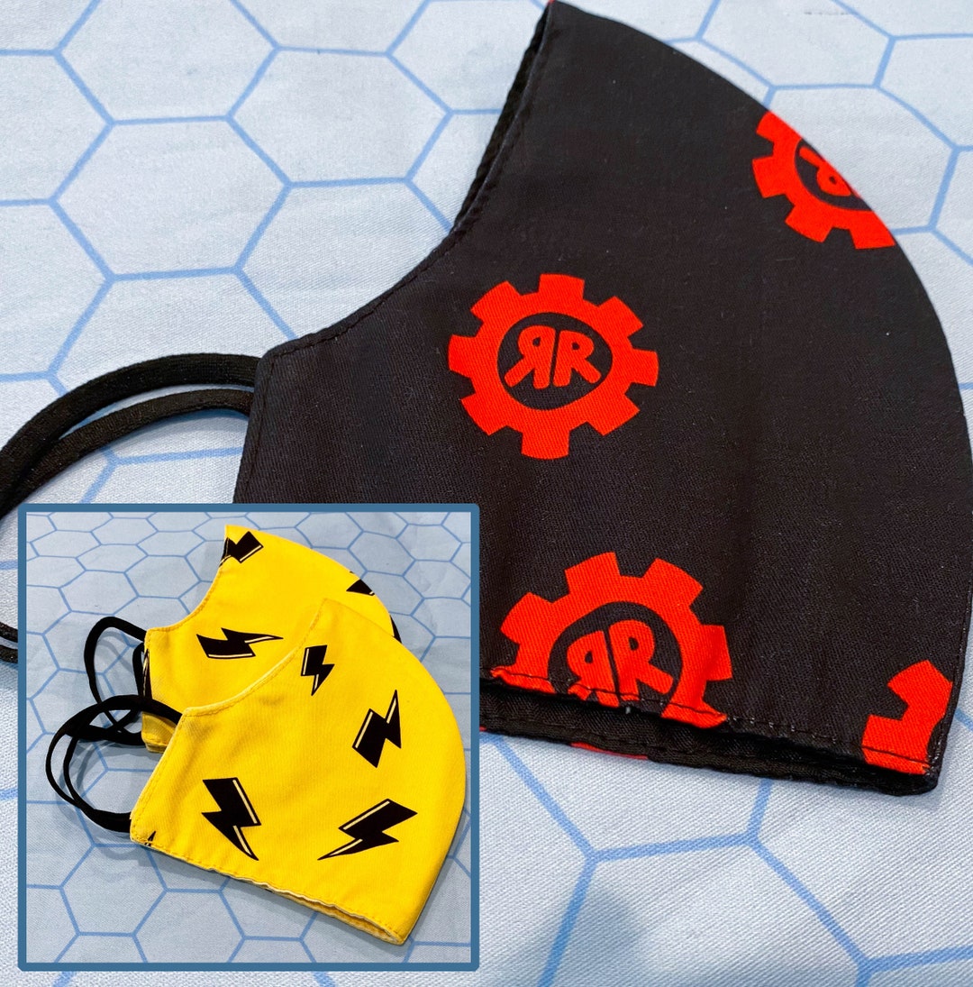 Red Riot + Lightning Face Mask - Etsy