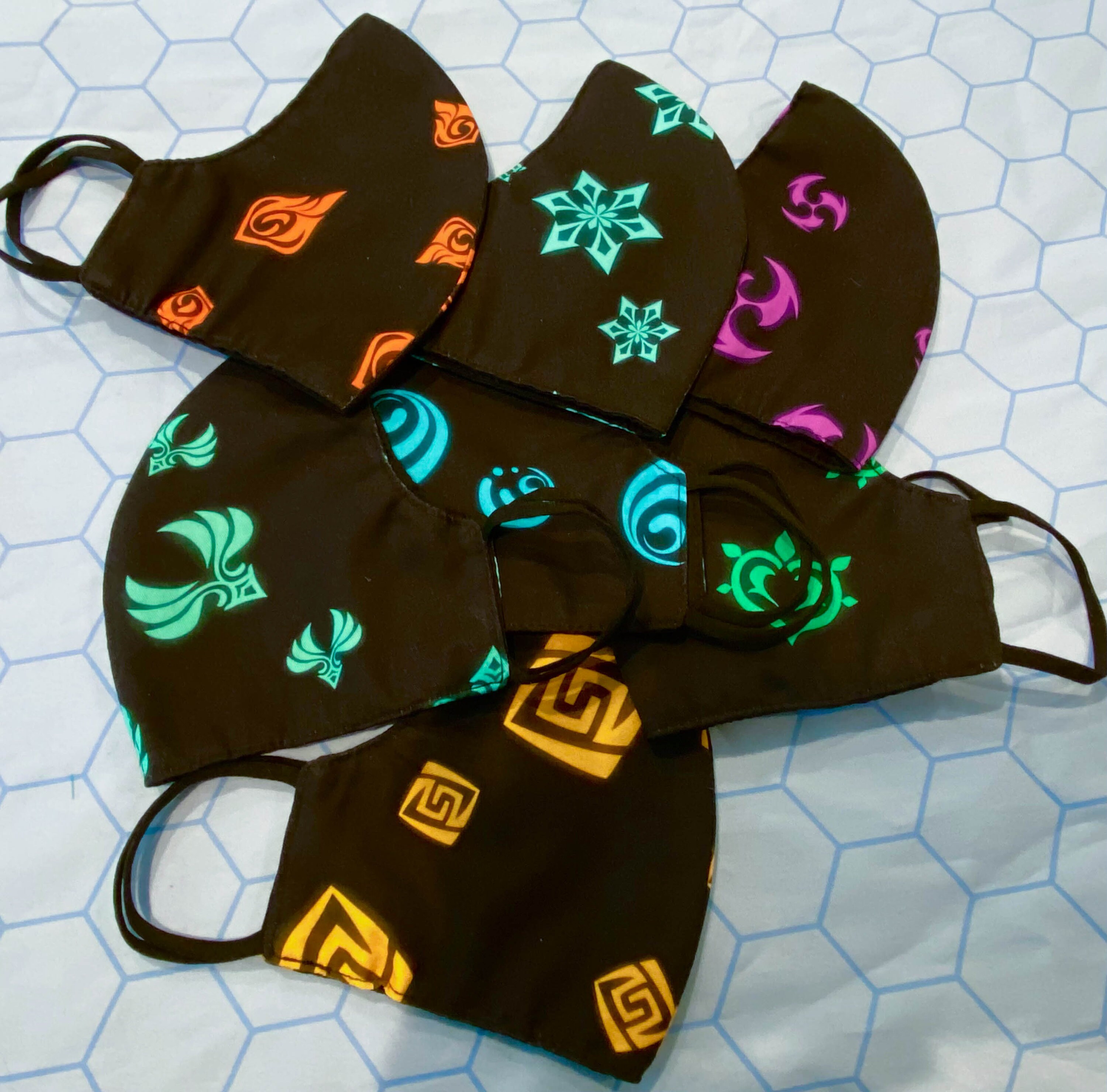 Genshin 7 Visions Face Mask - Etsy