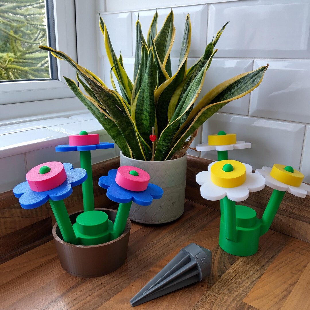 3D Printed Brick Flowers Building Brick Flowers Giant Brick Flowers ...