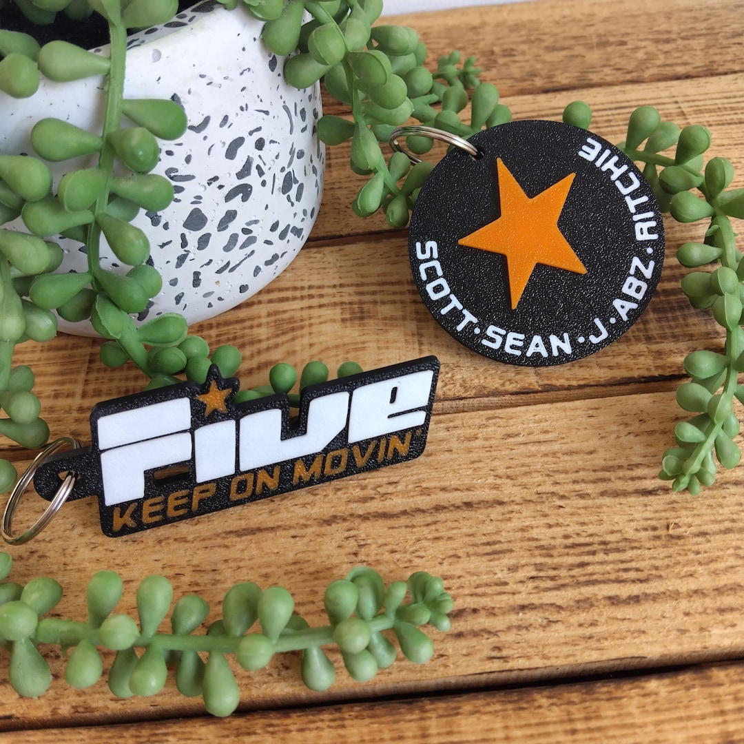 Five Boyband Keyring, 3D Printed Five Keep on Movin Keyring, Five Fan ...