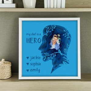 3D DAD Shadow Box With Custom Names, Fathers Day Day Shadow Box ...