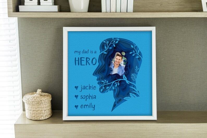3D Dad Shadow Box: Custom Name Paper Art (digital Files) - Etsy