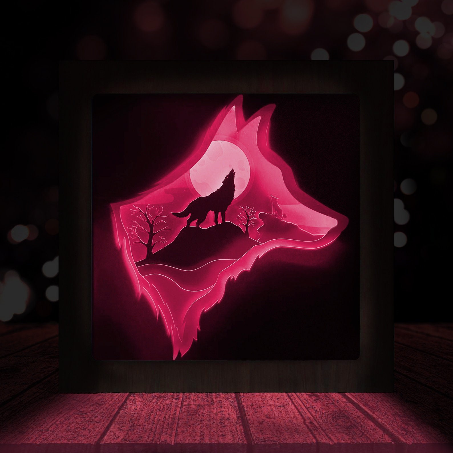 Wolf Shadow Box SVG 3D Paper Cut Light Box Template SVG - Etsy Hong Kong