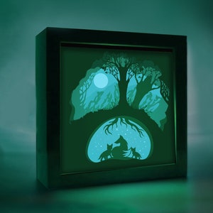 Fox Light Box Template, SVG Digital Download Files, Shadow Box SVG ...