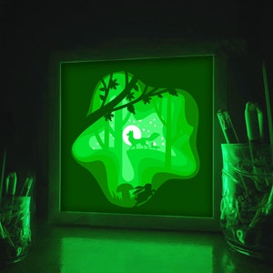 Fox Family 3D Paper Cut Light Box Template: Shadow Box SVG (digital ...