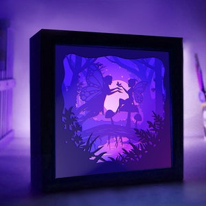 Fairy Moon Shadow Box, Lightbox SVG Paper Cut Shadow Box, Shadowbox Card Cricut, Silhouette ...