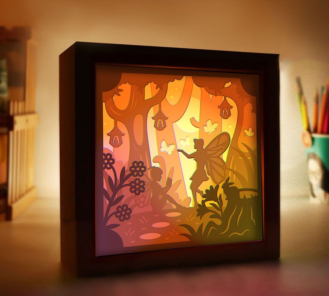Fairy Moon Shadow Box, Lightbox SVG Paper Cut Shadow Box, Shadowbox ...