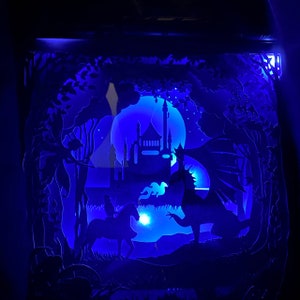 Dragon Paper Cut Light Box, Shadow Box, Gift , 3D Paper Cut Light Box ...