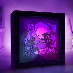 Fairy Moon Shadow Box, Lightbox SVG Paper Cut Shadow Box, Shadowbox ...