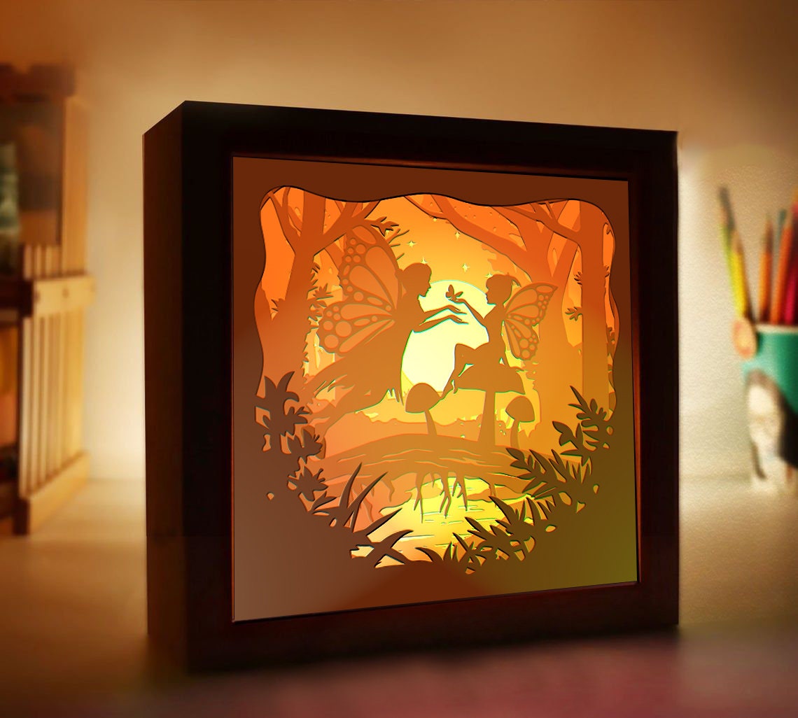 Fairy Moon Shadow Box Lightbox SVG Paper Cut Shadow Box - Etsy