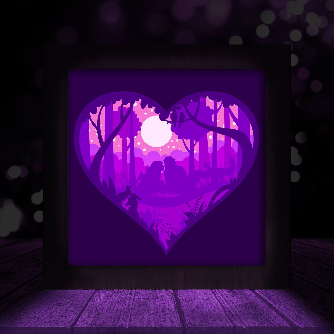 Valentine's Day Shadow Box, Love Light Box Template, SVG Digital ...