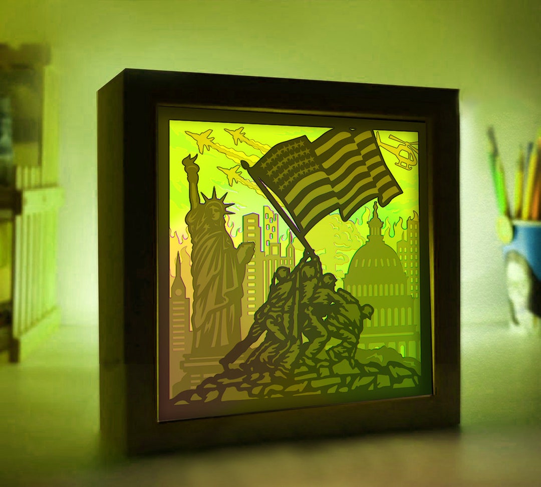 USA Veteran Memorial Shadow Box: 3D Papercut SVG (digital Download) - Etsy