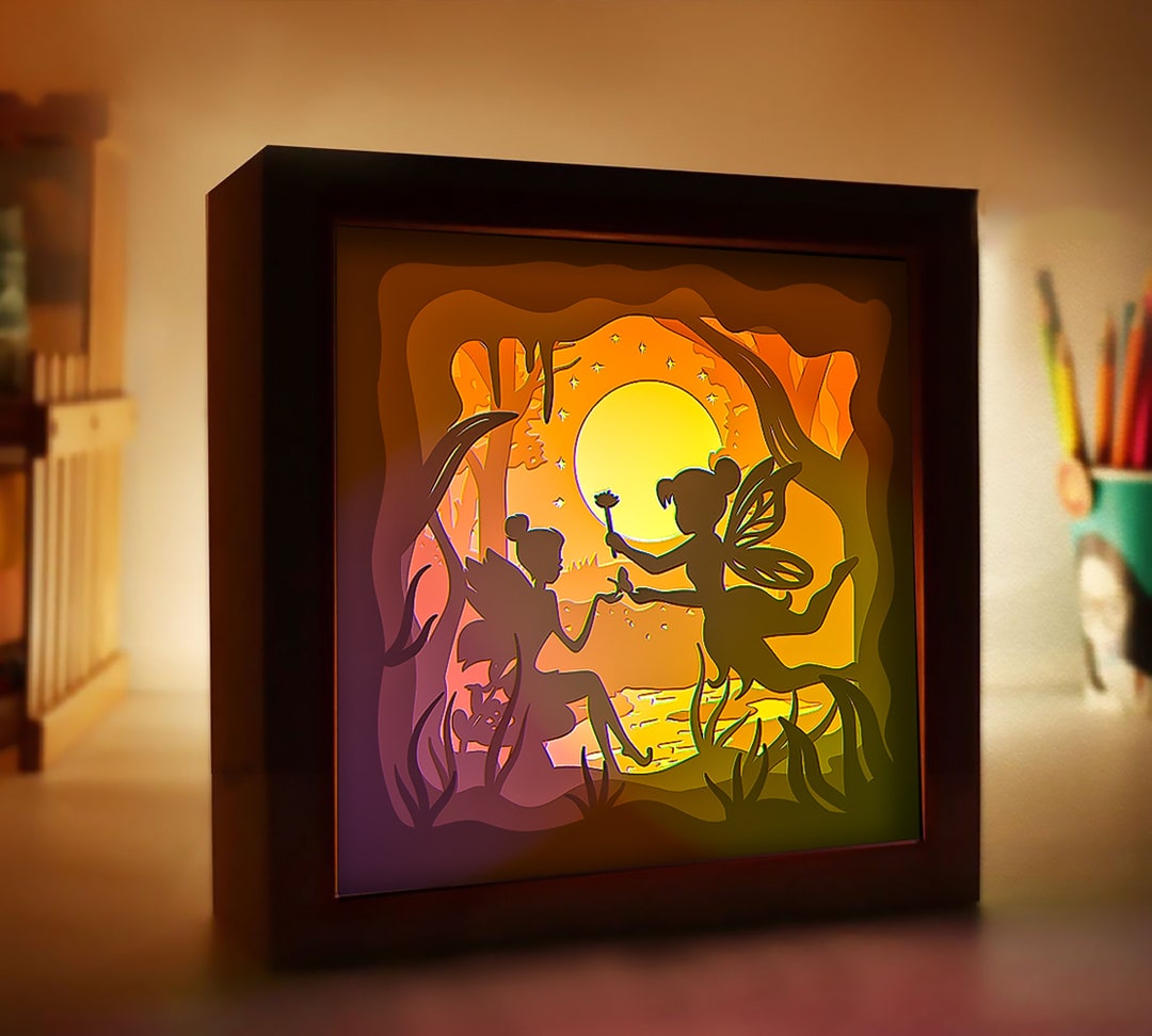Fairy Moon Shadow Box, Lightbox SVG Paper Cut Shadow Box, Shadowbox ...