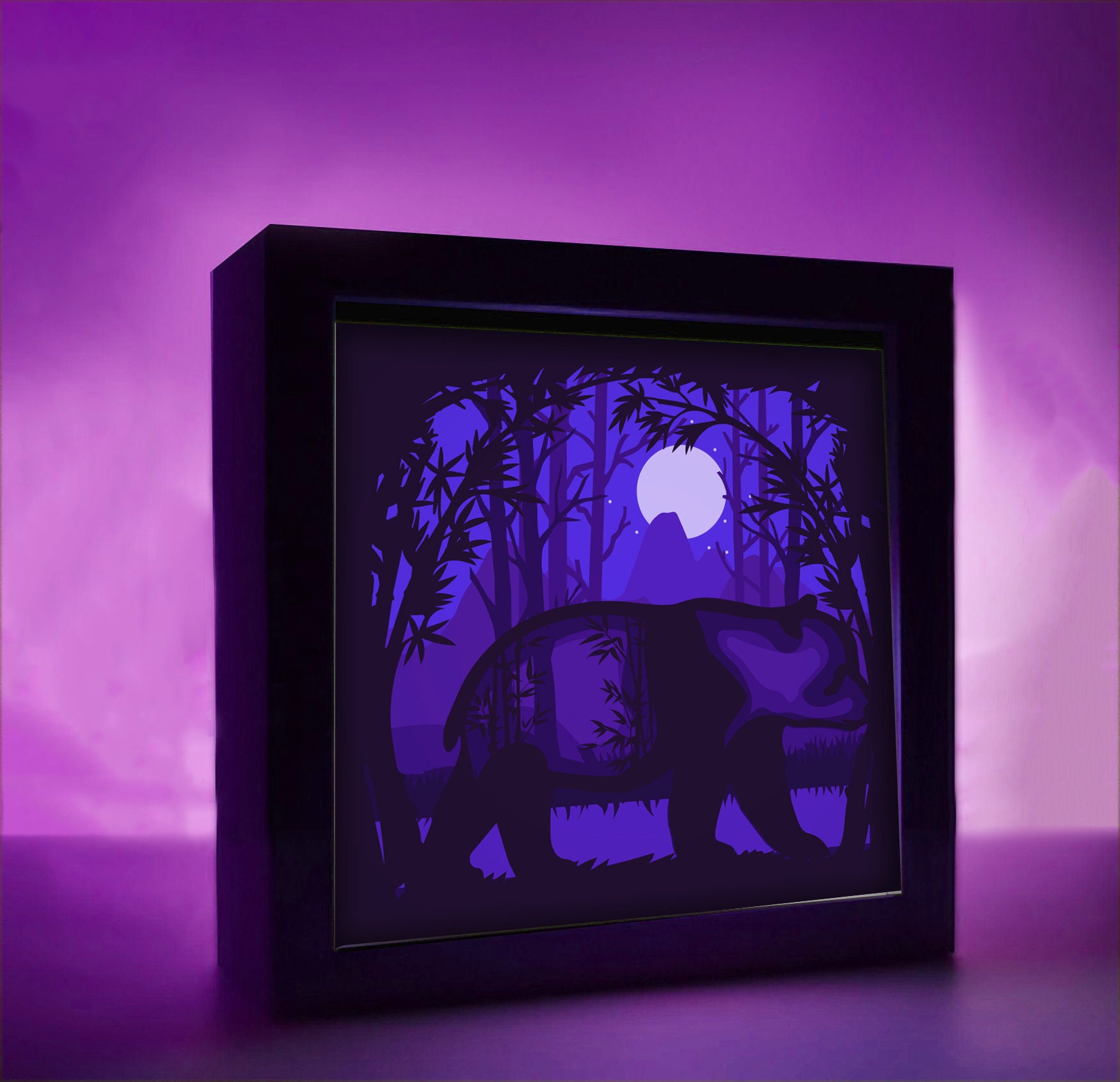 Panda Shadow Box SVG: 3D Paper Cut Lightbox Template (digital Download ...