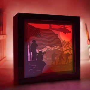 Army Shadow Box: Military 3D Paper Cut Lightbox SVG (digital Download ...