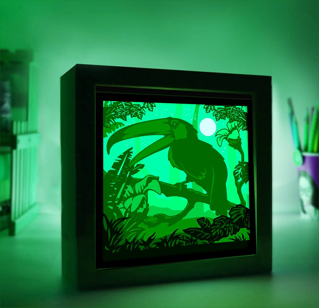 Toucan Light Box Template, Toucan Bird Svg, Shadow Box Svg, Layer Svg ...