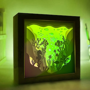Ocean Fish, Underwater Shadow Box SVG, Under the Sea 3D Layered Paper ...