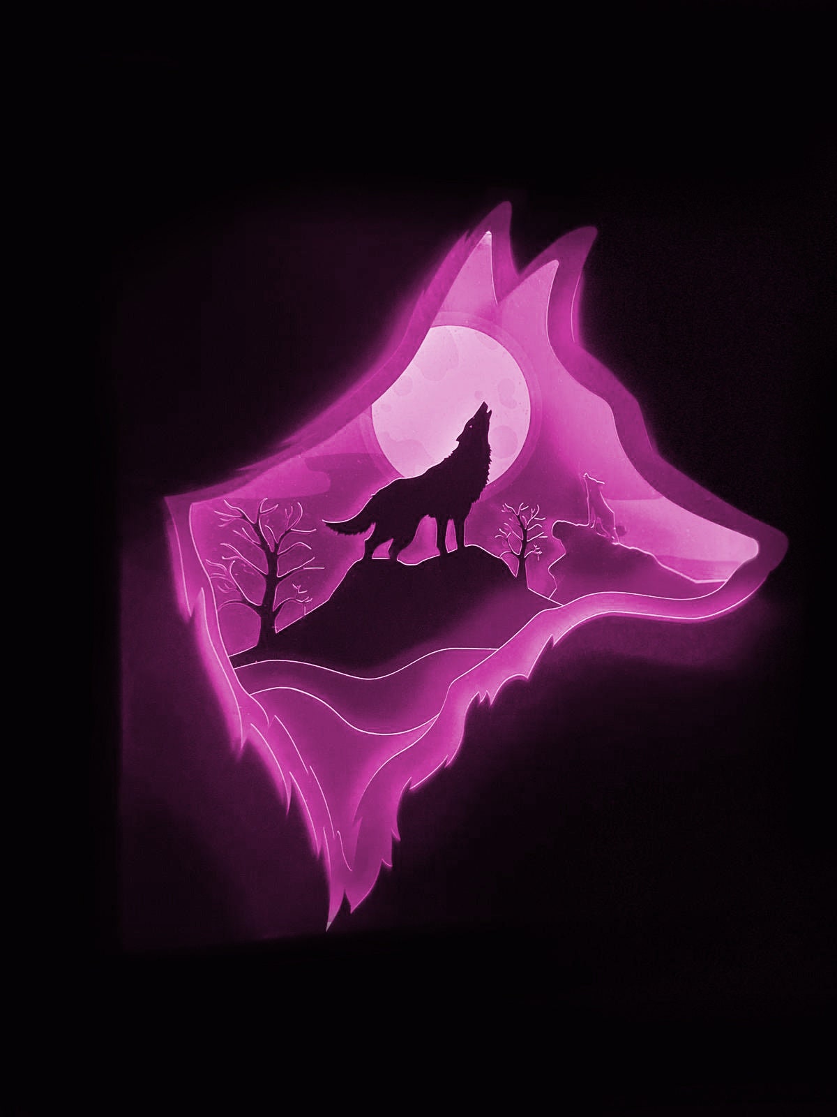 Wolf Shadow Box SVG: 3D Paper Cut Light Box Template (digital Download ...