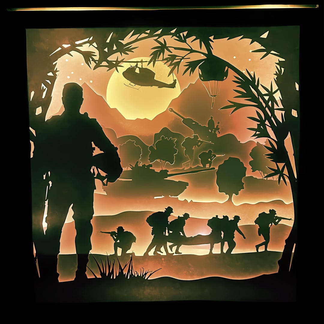 Army Shadow Box: Military Soldier 3D Paper Cut Lightbox (SVG File) - Etsy