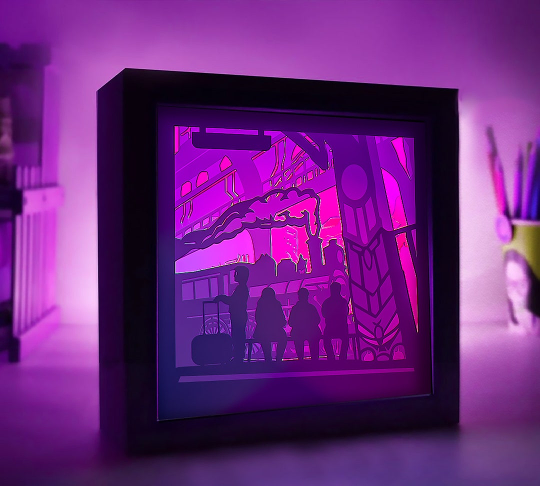 Train Station Paper Cut Lightbox, Shadow Box SVG (digital File) - Etsy