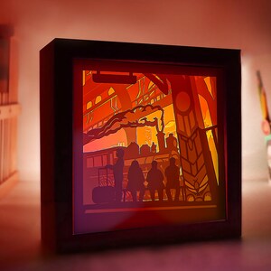 Train Station Paper Cut Lightbox, Shadow Box SVG (digital File) - Etsy