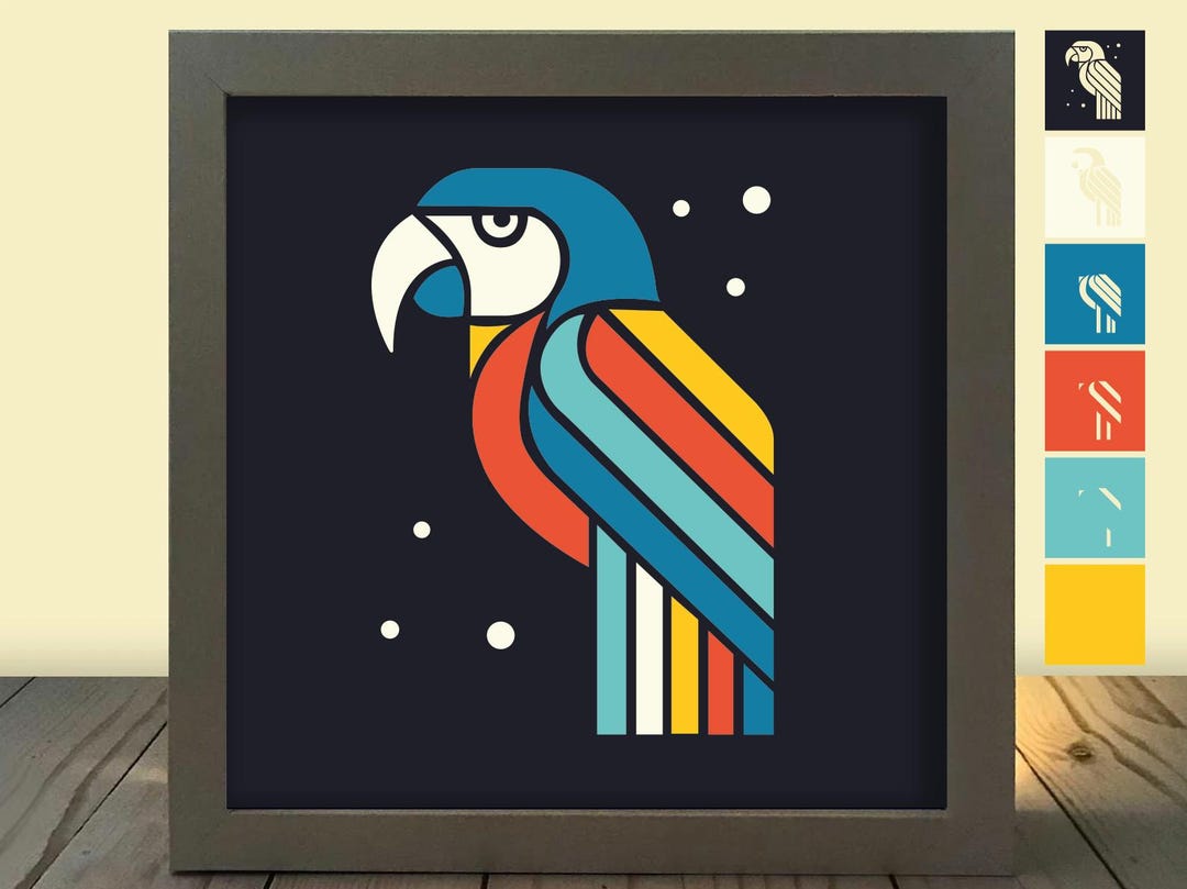 Parrot Shadow Box SVG, Layered 3D Parrot SVG, Tropical Bird Cricut ...