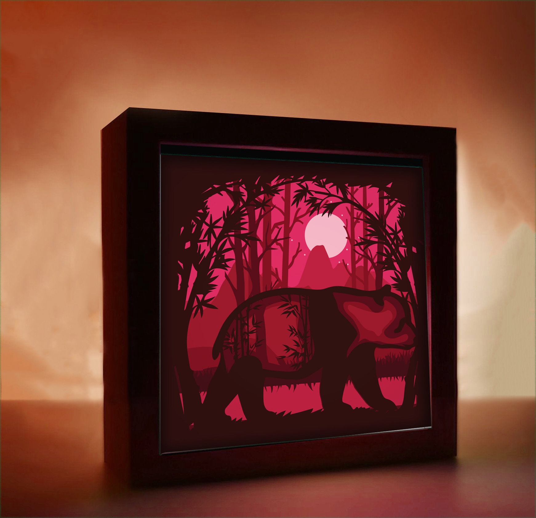 Panda Shadow Box SVG: 3D Paper Cut Lightbox Template (digital Download ...