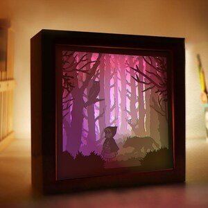 Little Red Riding Hood, Wolf in Forest Shadow Box, SVG Digital Download ...