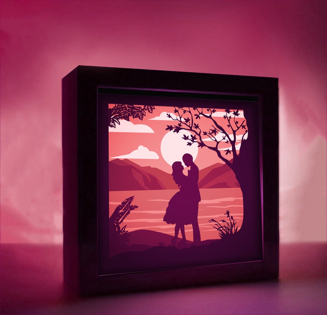 Love Shadow Box, Valentine's Day, Love Light Box Template, SVG Digital ...
