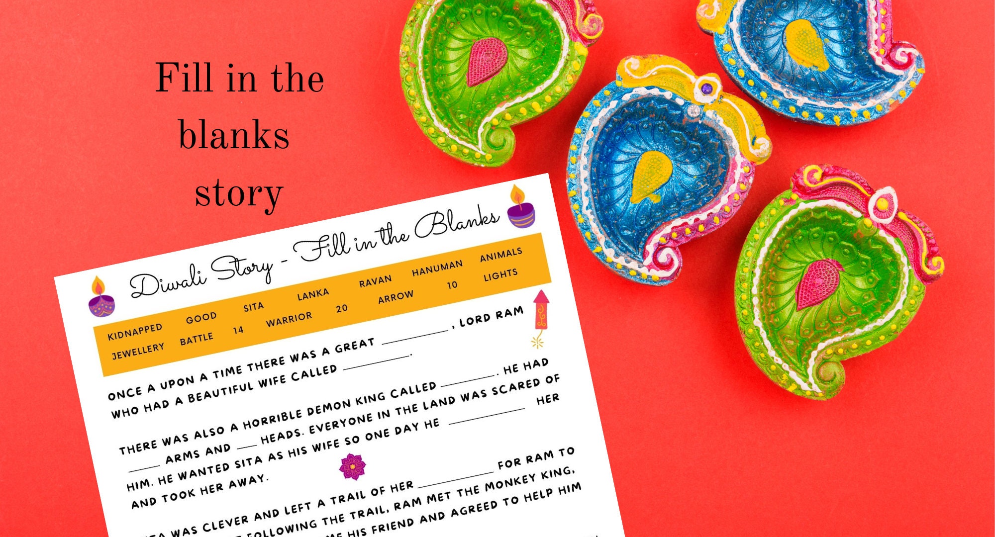 Printable Diwali Activity Sheets. Family Fun Activity. Diwali Printable ...