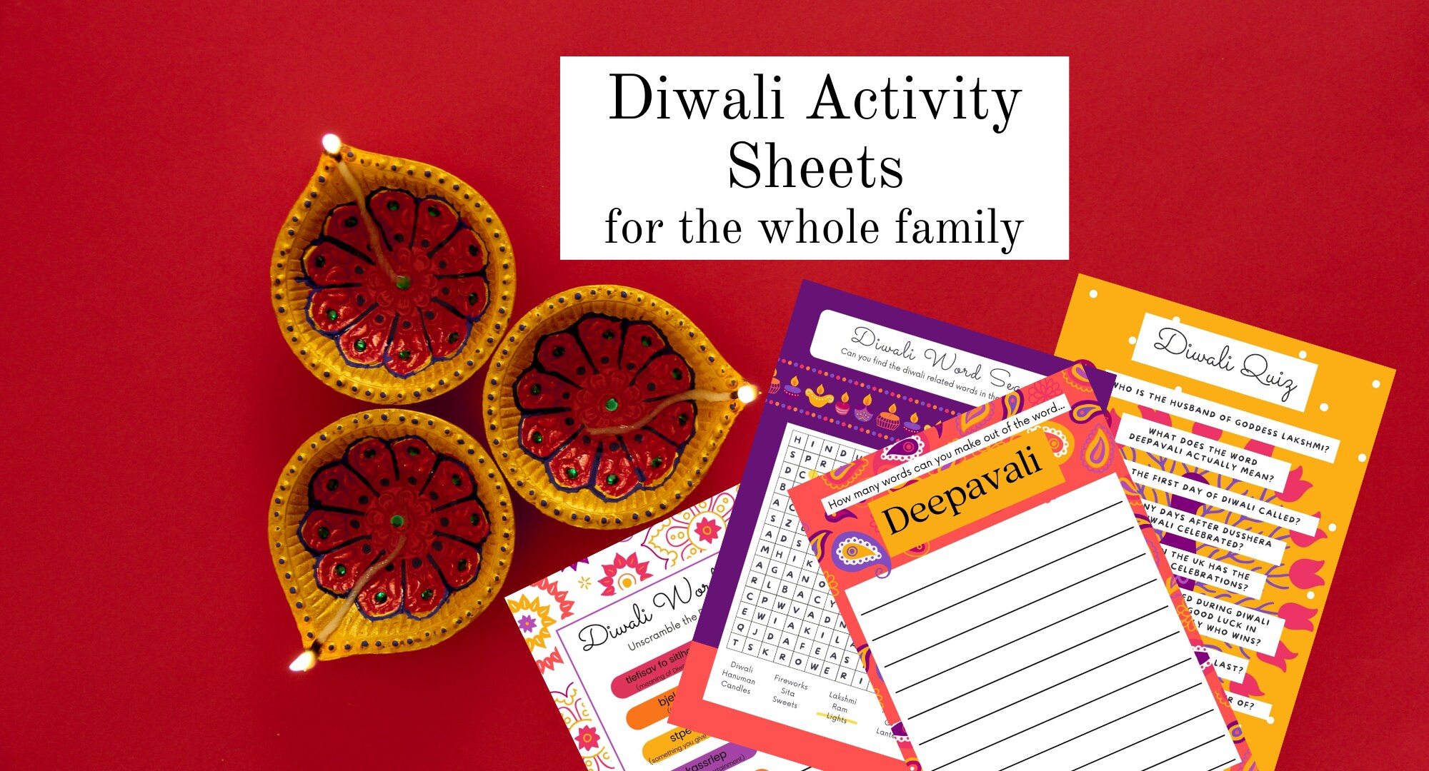 Printable Diwali Activity Sheets. Family Fun Activity. Diwali Printable ...