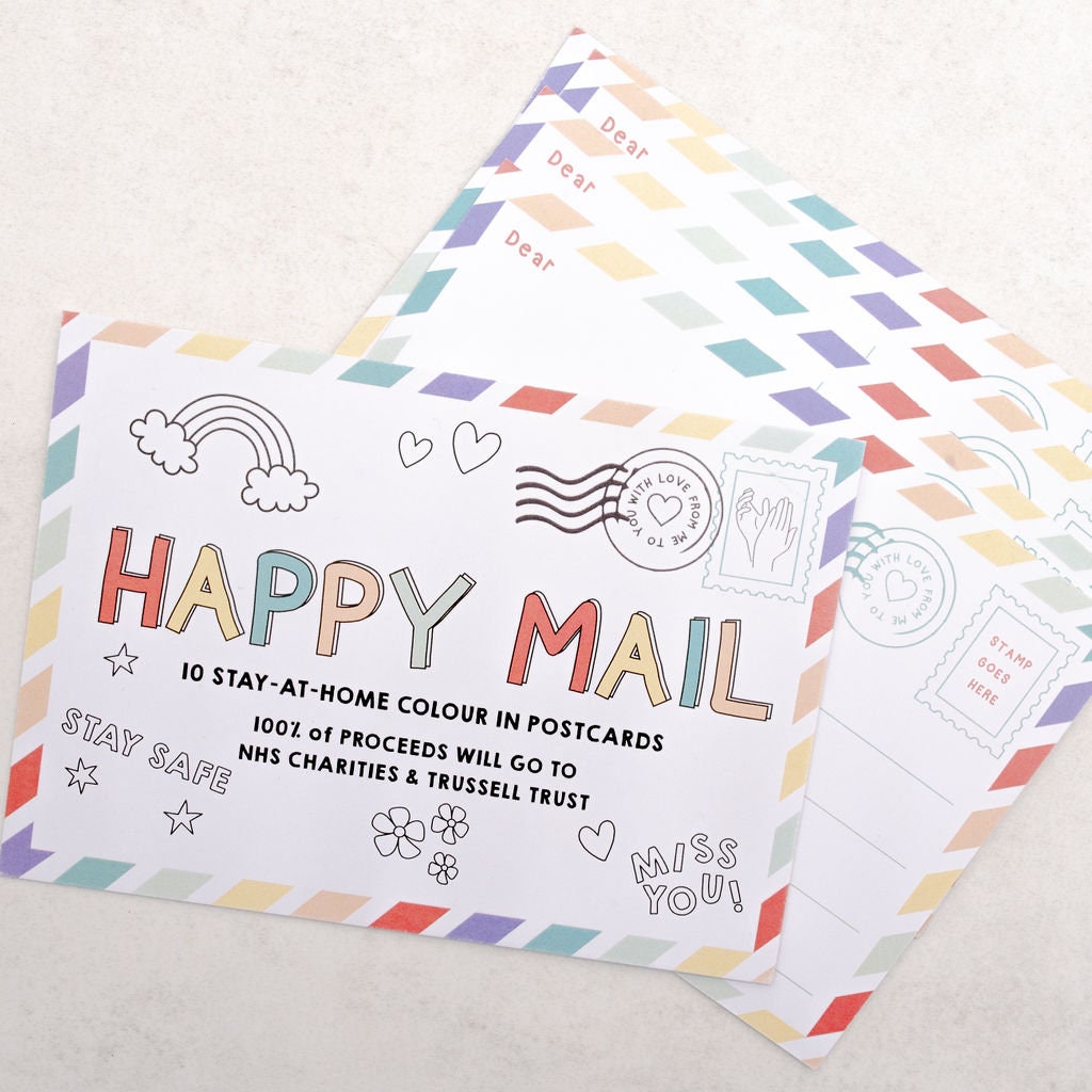 Happy Mail Colour in Postcards X10 - Etsy