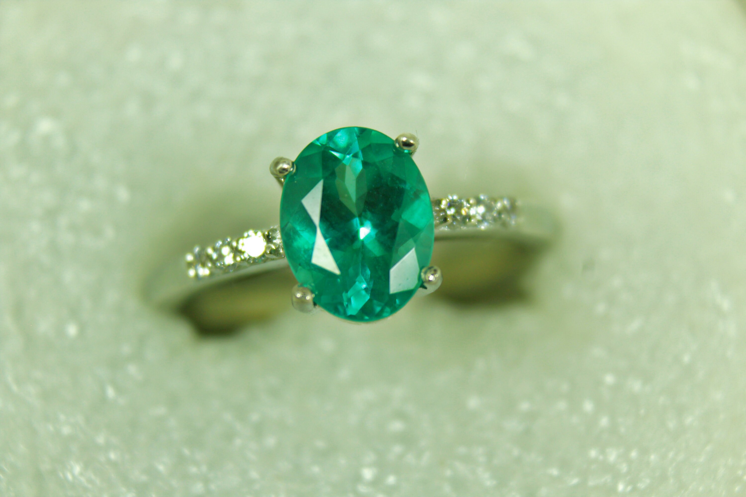 Parrot Green Apatite Ring in White Gold Plated Sterling - Etsy