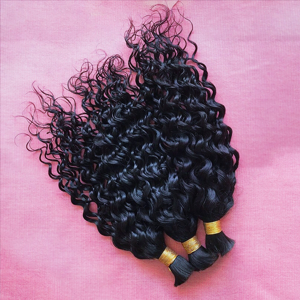 100% Human Bulk Hair Braiding Human Hair Bundles 1/2/3 Pcs/lot Remy ...