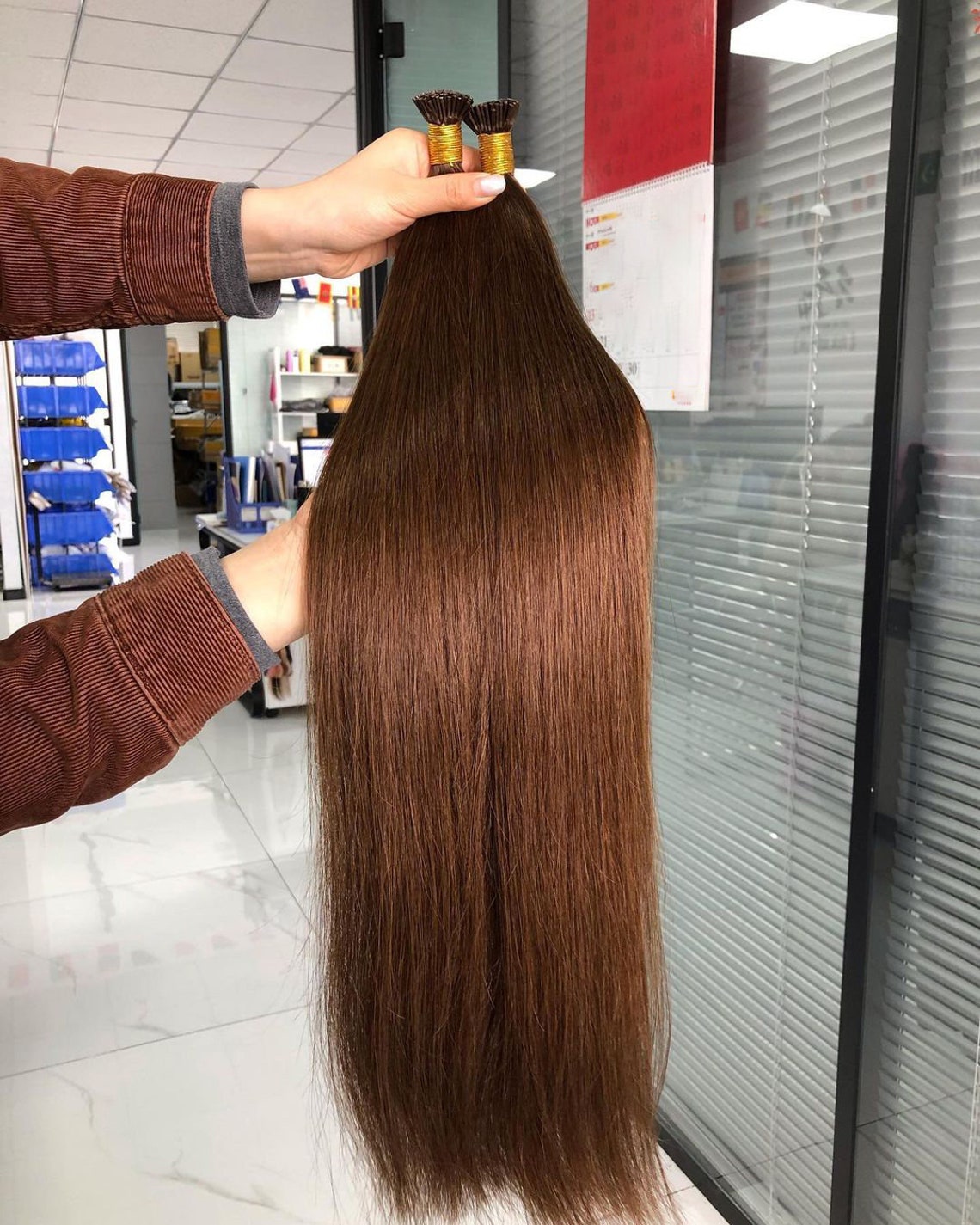100 Strands/pack Silk Straight I Tip Hair Extensions Microlink Human ...