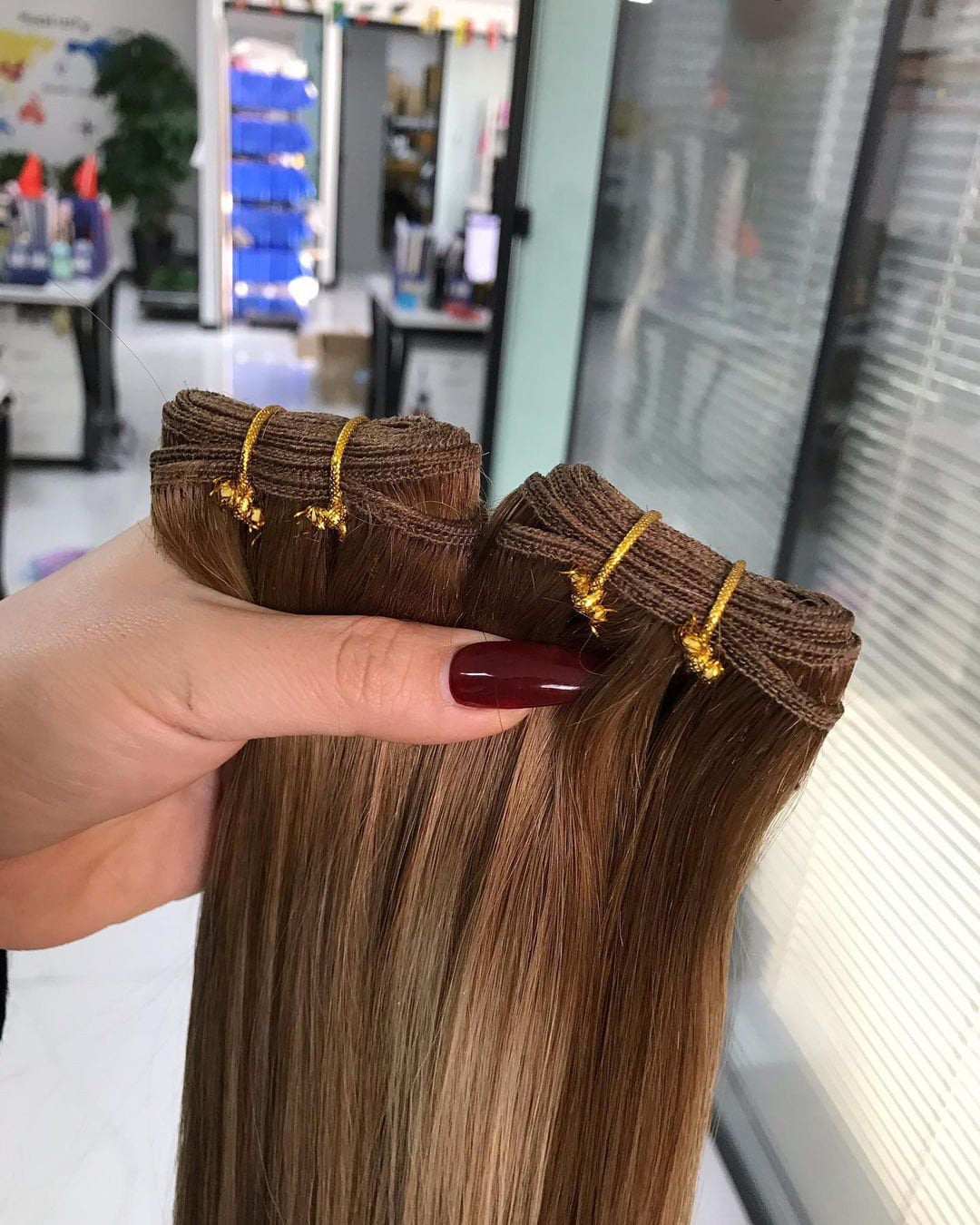 Highlight Blonde Brown Brazilian Silk Straight Bundles Wavy Human Hair ...