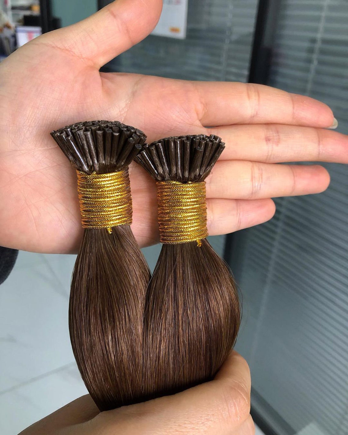 100 Strands/pack Silk Straight I Tip Hair Extensions Microlink Human ...