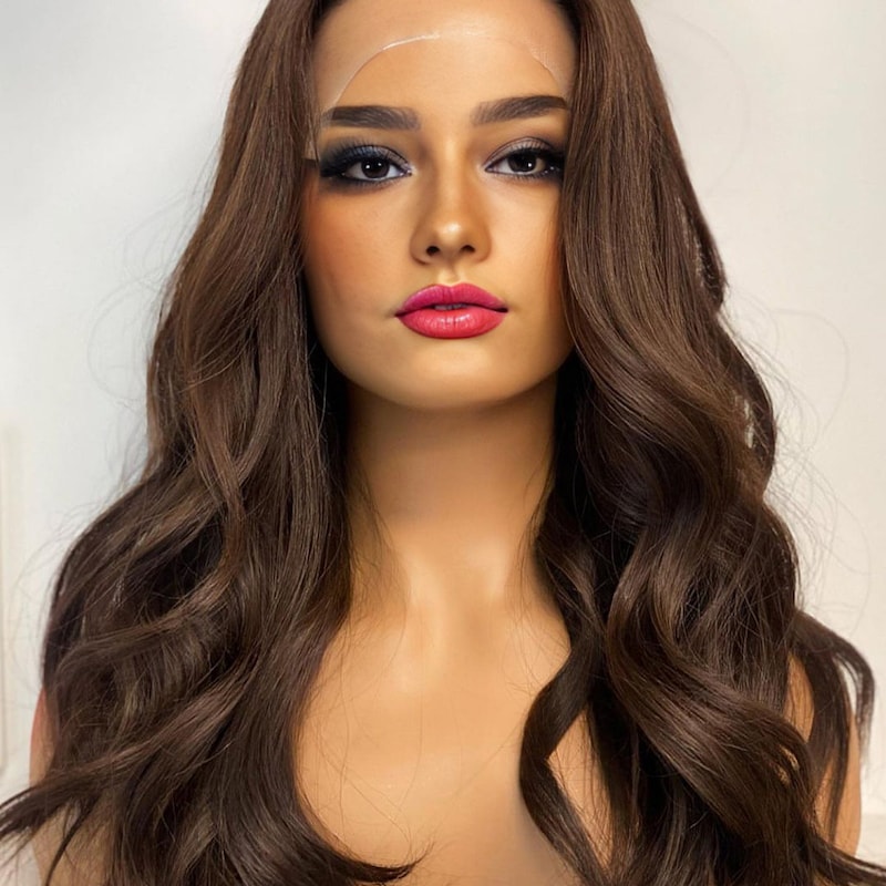 Chocolate Brown Lace Front Wig - Etsy
