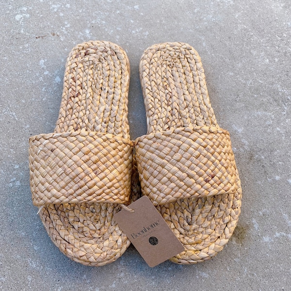 Woven Straw Shoes - Etsy